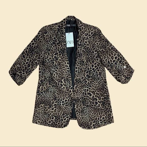 Zara | Jackets & Coats | Zara Leopard Print Blazer | Poshmark